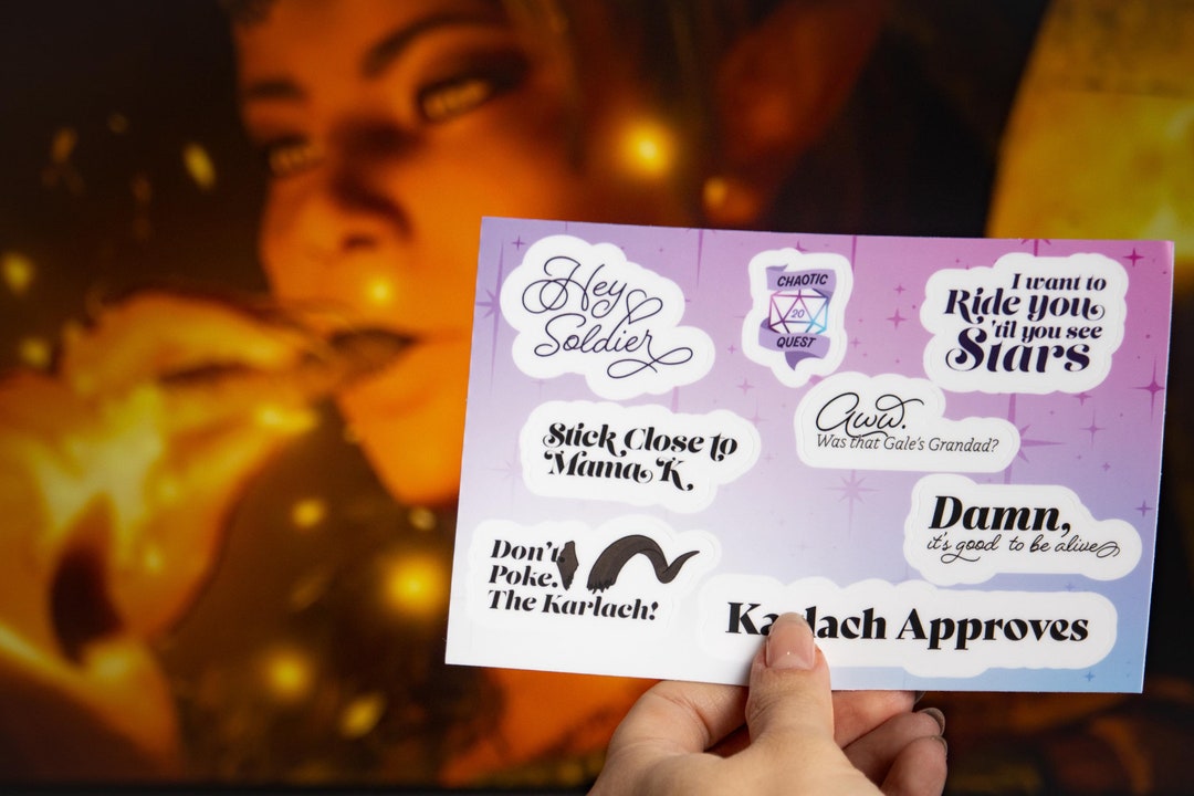 Karlach Sticker Sheet: Baldur's Gate 3 Barbarian - Waterproof Vinyl ...