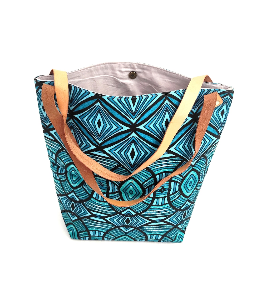 Tote Shoulder Fabric/leather Strap Bag - Etsy