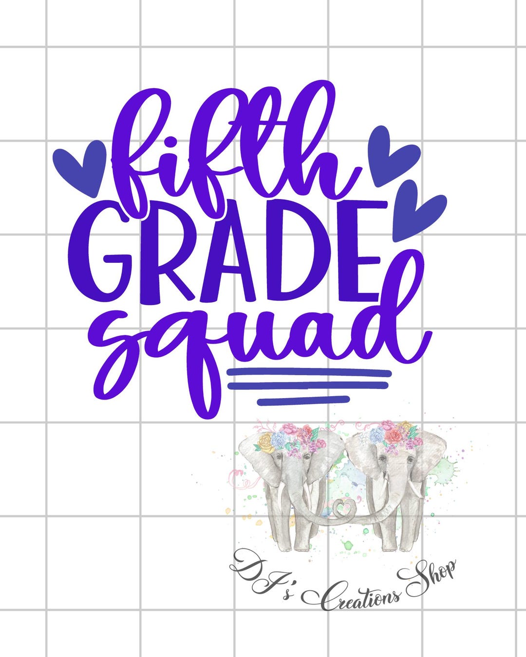 Fifth Grade Squad SVG PNG: Back to School T-shirt Design (digital ...