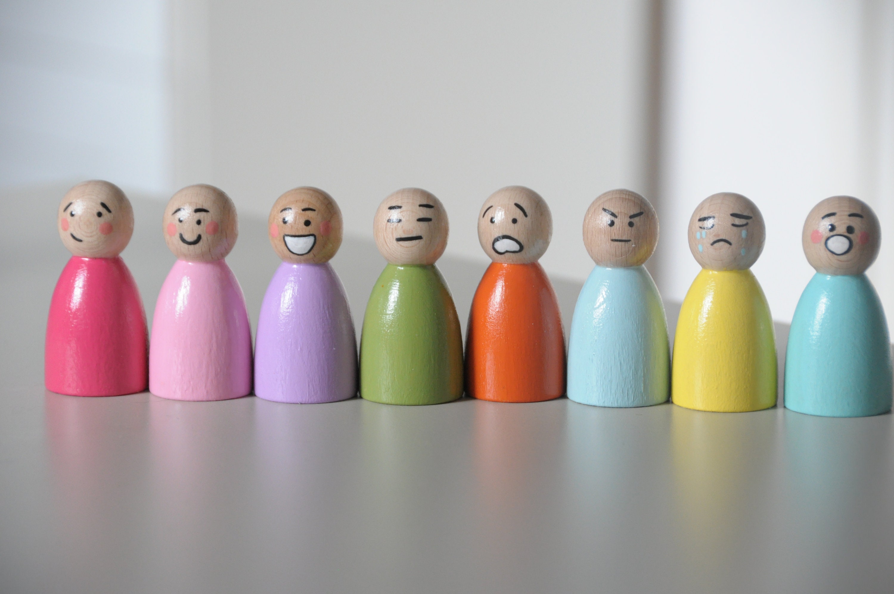 Emotion Feeling Peg Doll Set 8, Therapy, Therapy, Systematic - Etsy