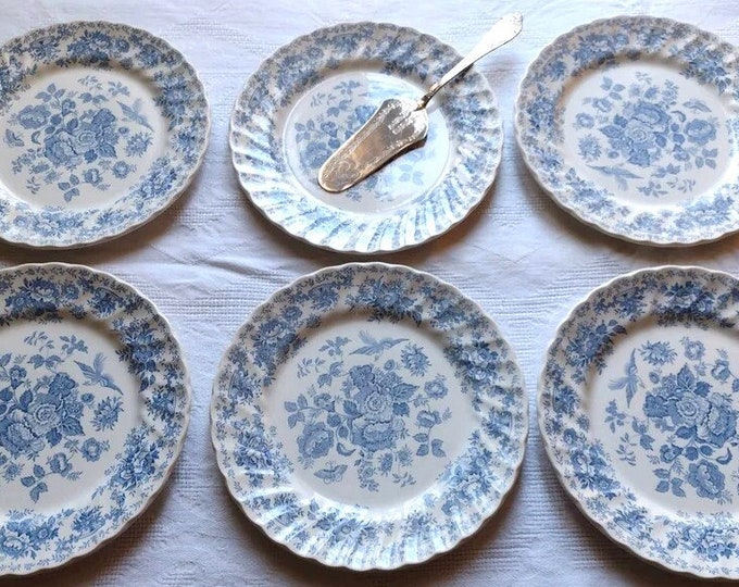 Fine Myott Meakin Plates Set of 6 Oriental Garden Transferware Pattern ...