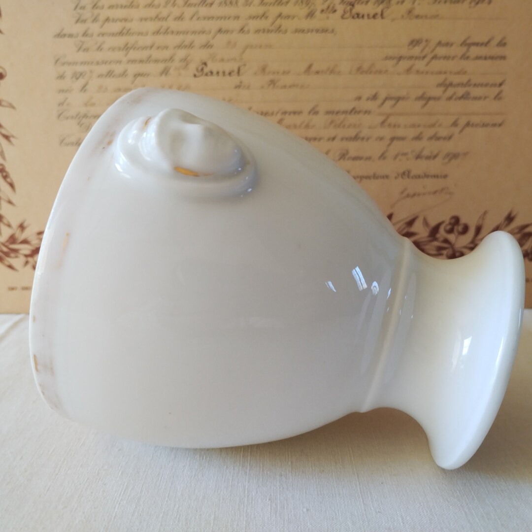 French Antique Jam Pot With Women Faces Handles, 19 Th Century White ...