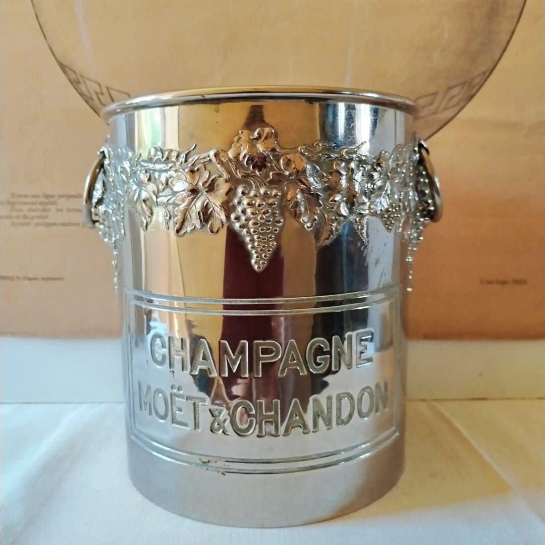 Moët Chandon Champagne Bucket, Large Vintage Chromed Metal Moet ...