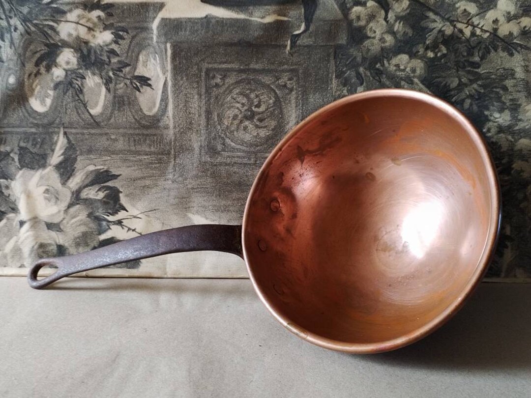 Large Antique Copper Ladle, French Country Kitchen Cooking Utensils ...