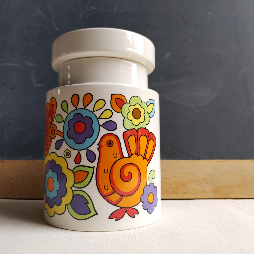 Lord Nelson Pottery, Gaytime Decor, Mid Century Kitchen Pot With Birds ...