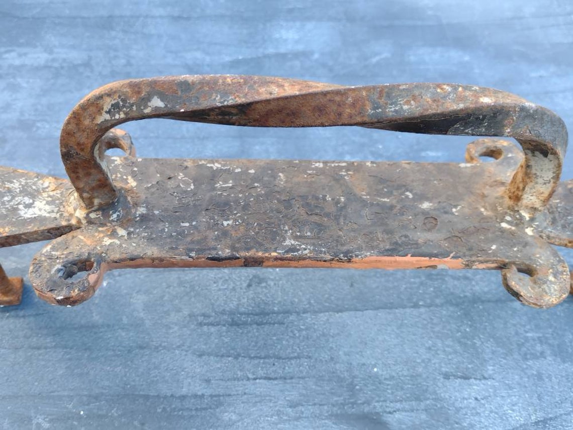 Large antique door handle time worn and rusty French cast | Etsy France