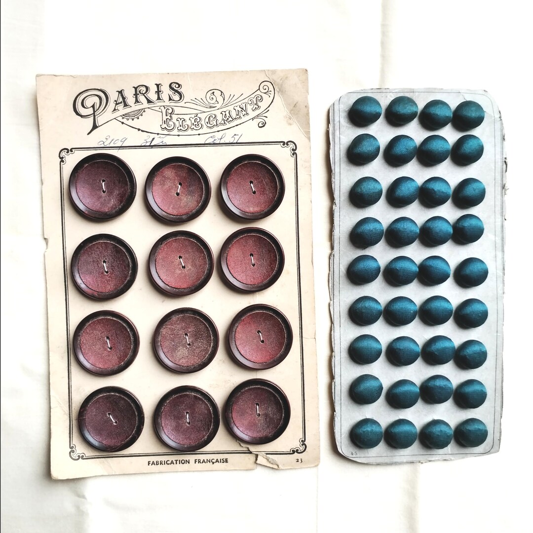 French Antique Buttons, Nouveauté De Paris, Set of Two Cards - Etsy