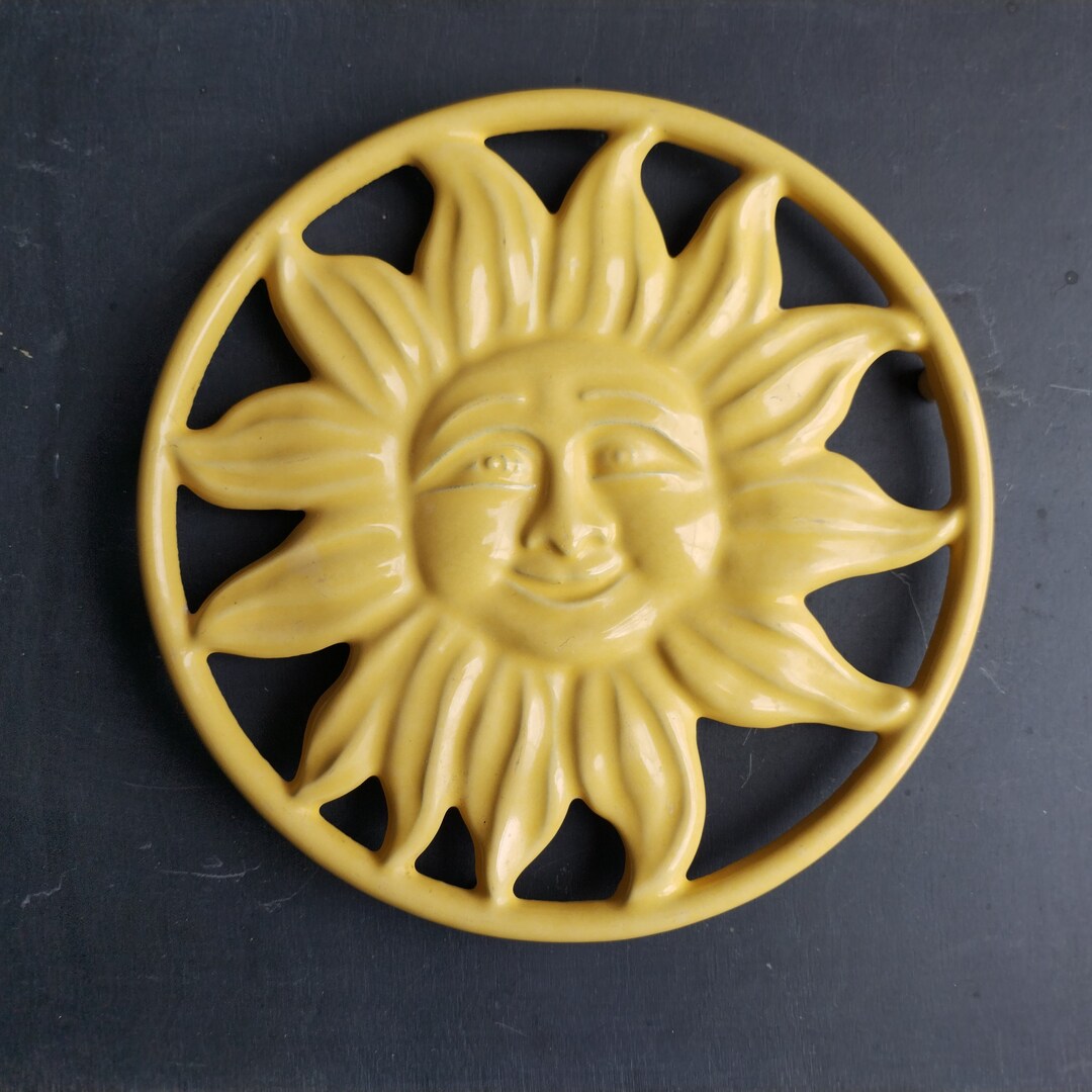 French Cast Iron Sun Trivet, Vintage Country Kitchen and Table Decor - Etsy