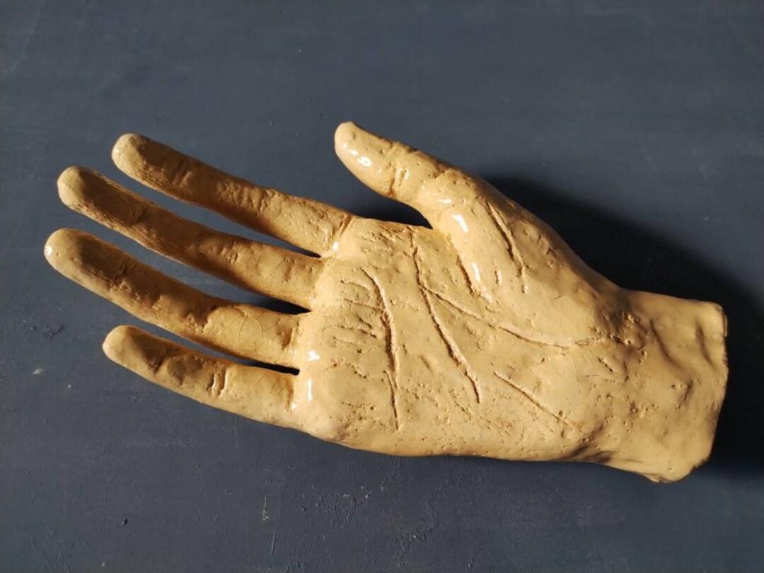 Large Vintage Hand Statue, Quirky Ceramic Sculpture of a Disembodied ...