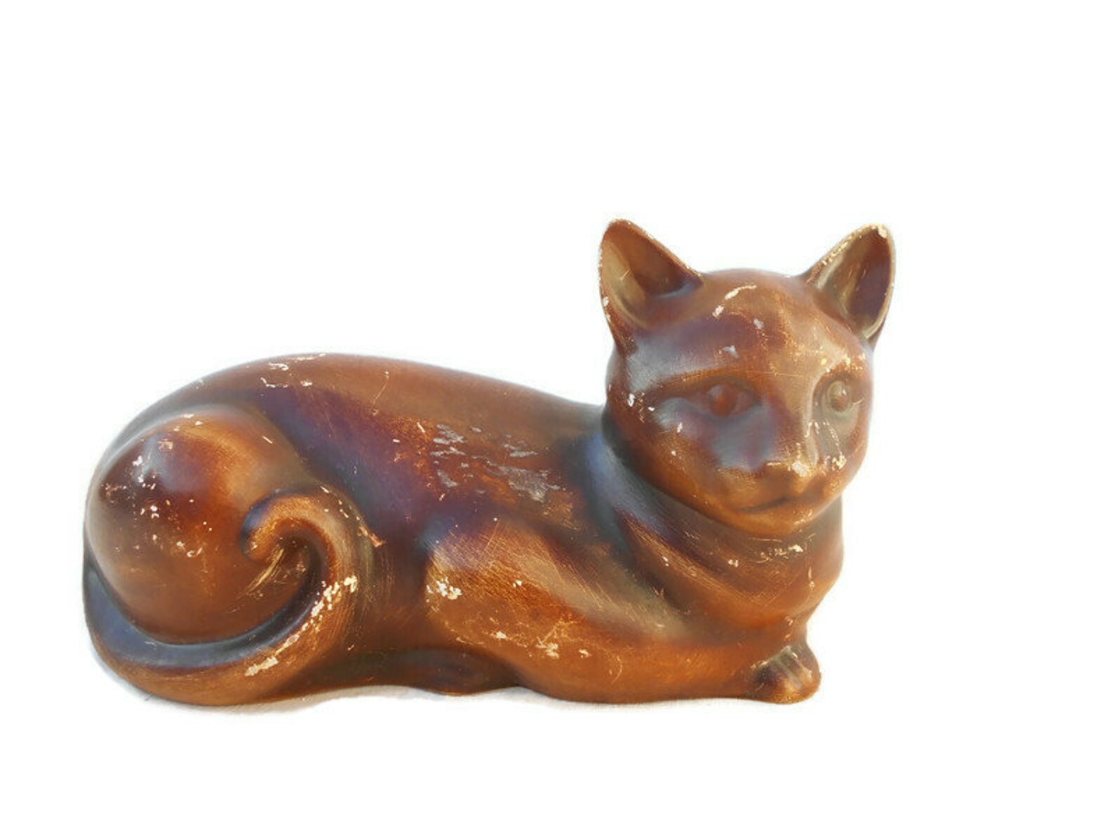 Vintage cat statue life size cat ceramic sculpture country | Etsy