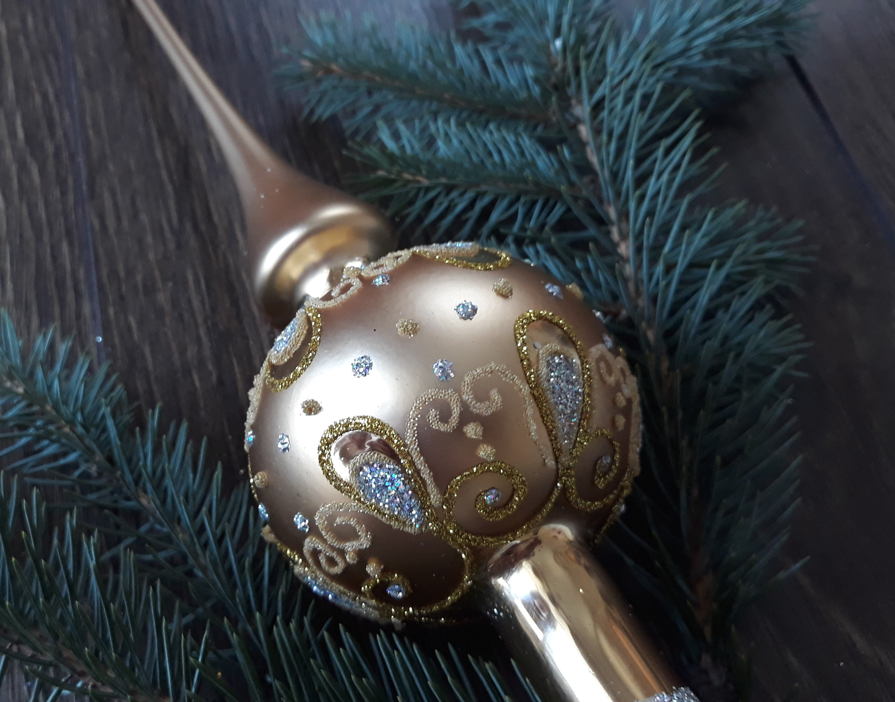 Christmas Glass Tree Topper 27cm ( 10.8 Inch), Vintage Tree Topper ...