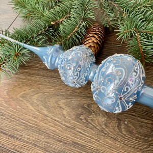 Big Blue Christmas Glass Tree Topper 37 Cm( 14.5 Inch),vintage Tree ...