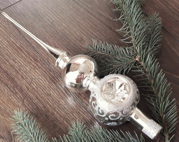 Christmas Glass Tree Topper 33cm 12.9 Inch, Vintage Tree Topper ...