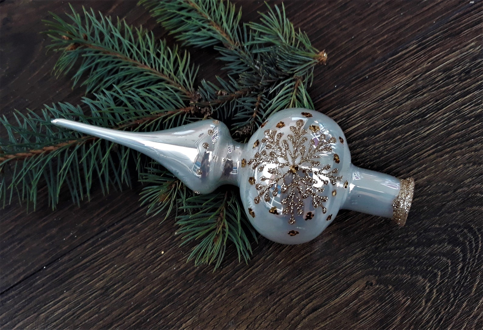 Christmas Glass Tree Topper 18 Cm 7 Inchvintage Tree | Etsy