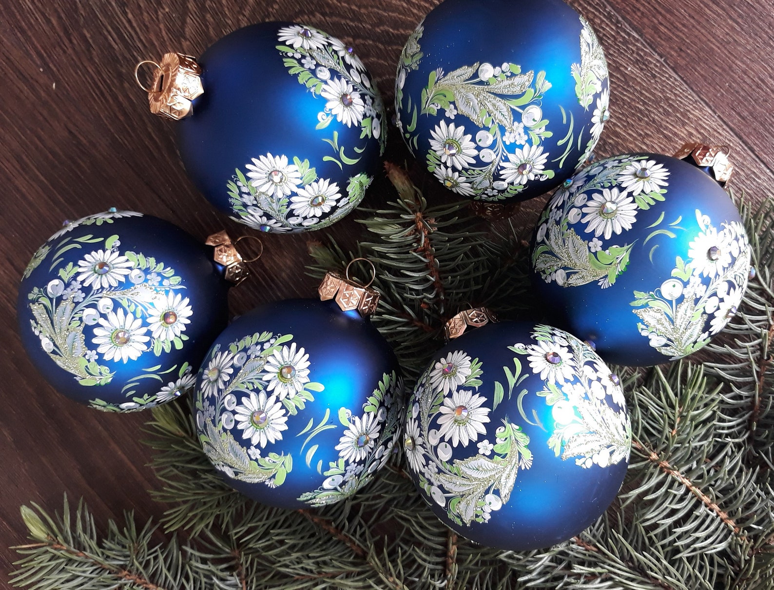 Set of Blue Christmas Glass Tree Topper 6 Christmas Glass - Etsy