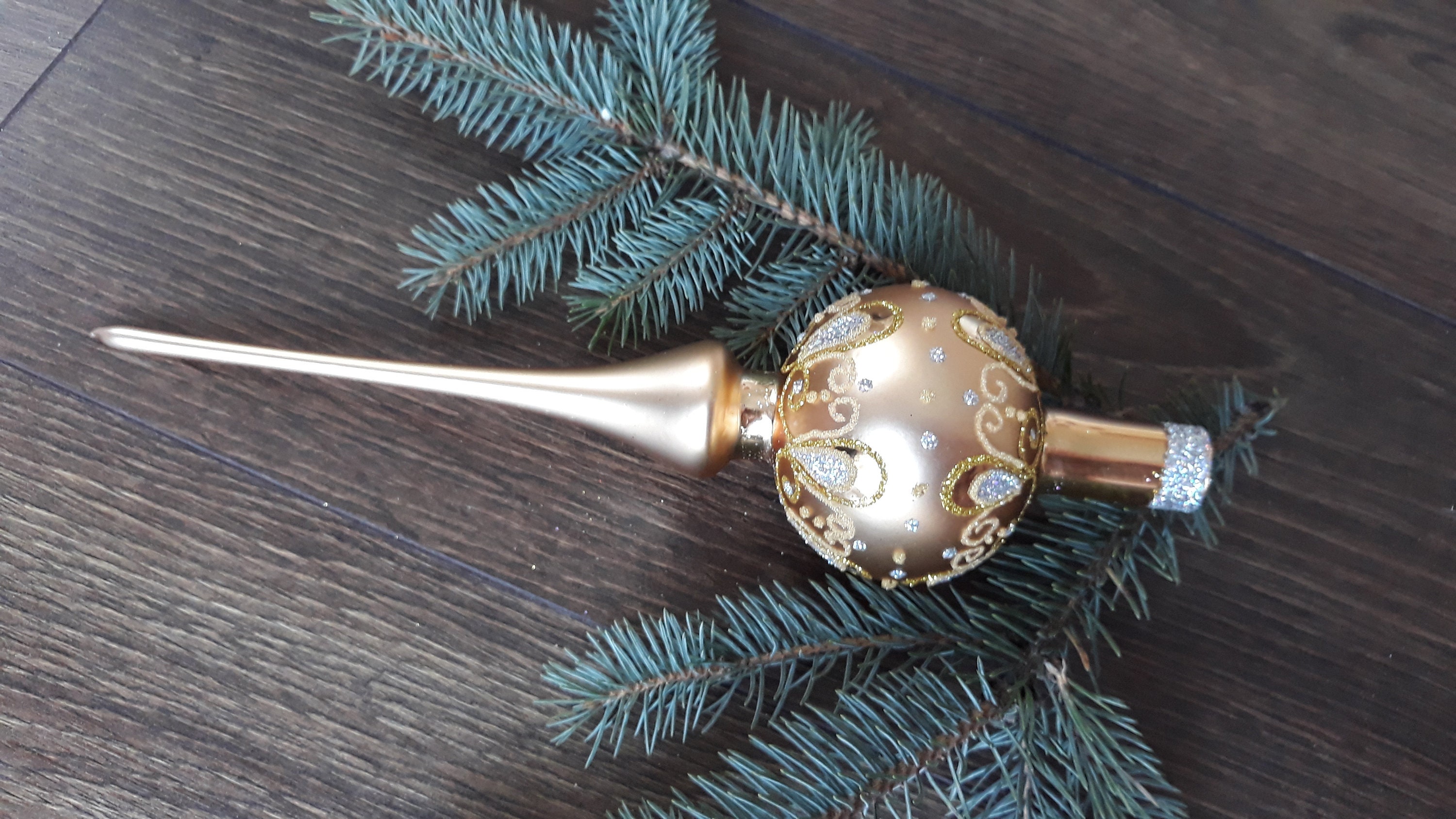 Christmas Glass Tree Topper 27cm ( 10.8 Inch), Vintage Tree Topper ...