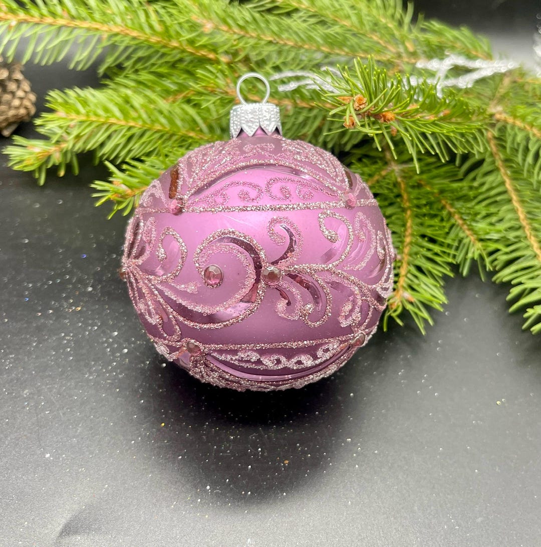Lilac Hand-painted Christmas Glass Ornaments,custom Ornaments,hand ...