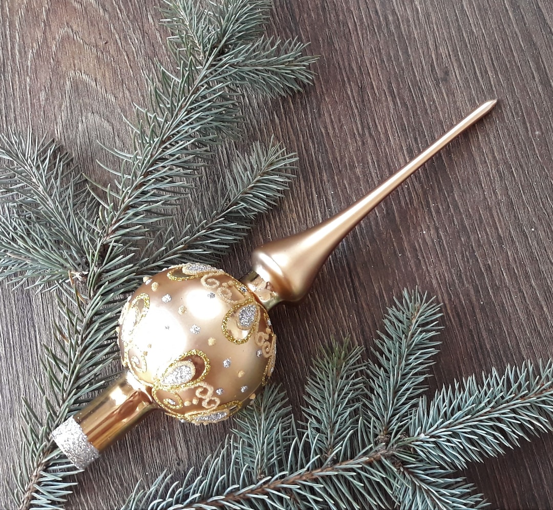 Christmas Glass Tree Topper 27cm ( 10.8 Inch), Vintage Tree Topper ...