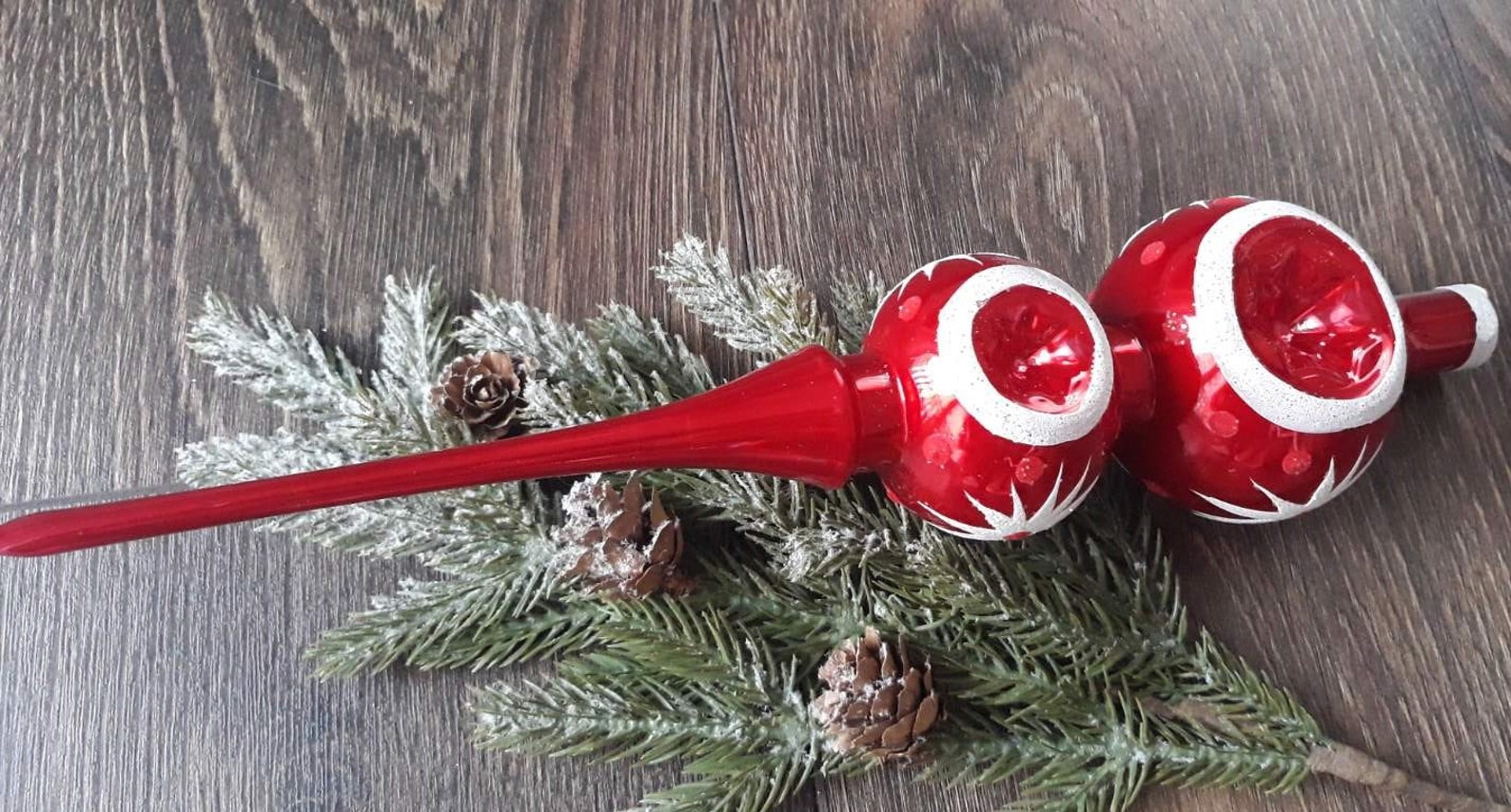 Christmas Glass Tree Topper 33 Cm 12.9 Inch Vintage Tree - Etsy