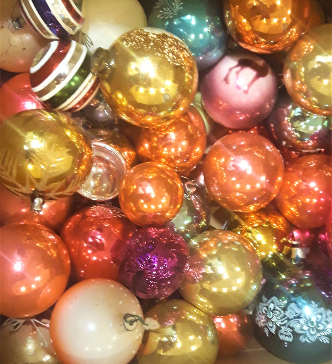 100 Assorted Glass Christmas Tree Ball Ornaments,assortment Xmas ...
