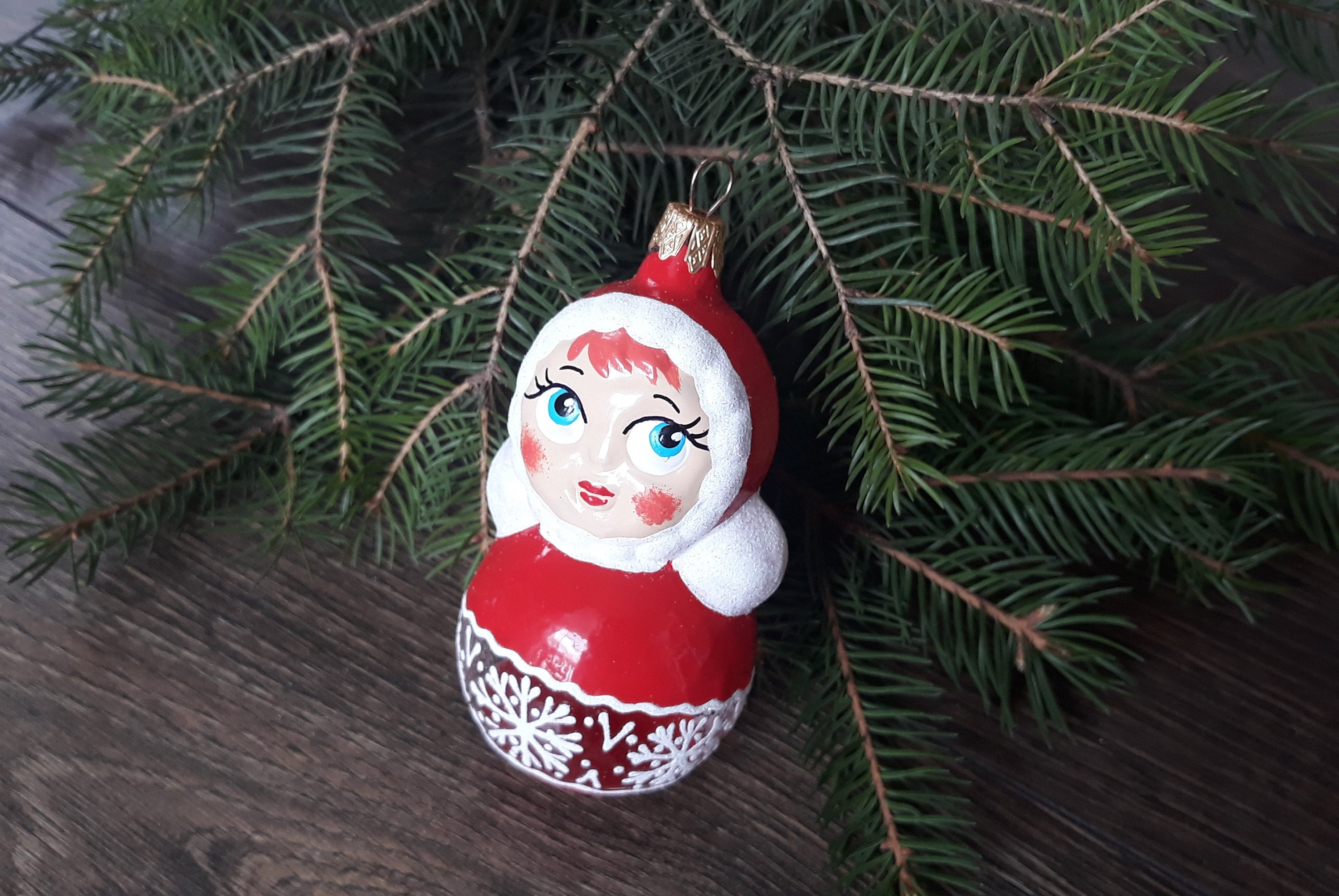 Rolly-polly Christmas glass ornaments Blown Glass | Etsy