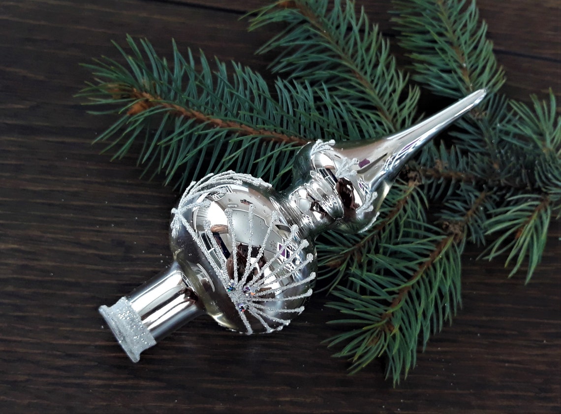 Christmas Glass Tree Topper 18 Cm 7 Inchvintage Tree - Etsy