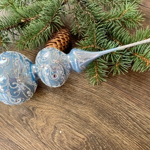Big Blue Christmas Glass Tree Topper 37 Cm( 14.5 Inch),vintage Tree ...