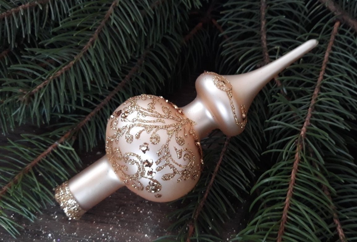 Christmas Glass Tree Topper 18 Cm 7 Inchvintage Tree - Etsy