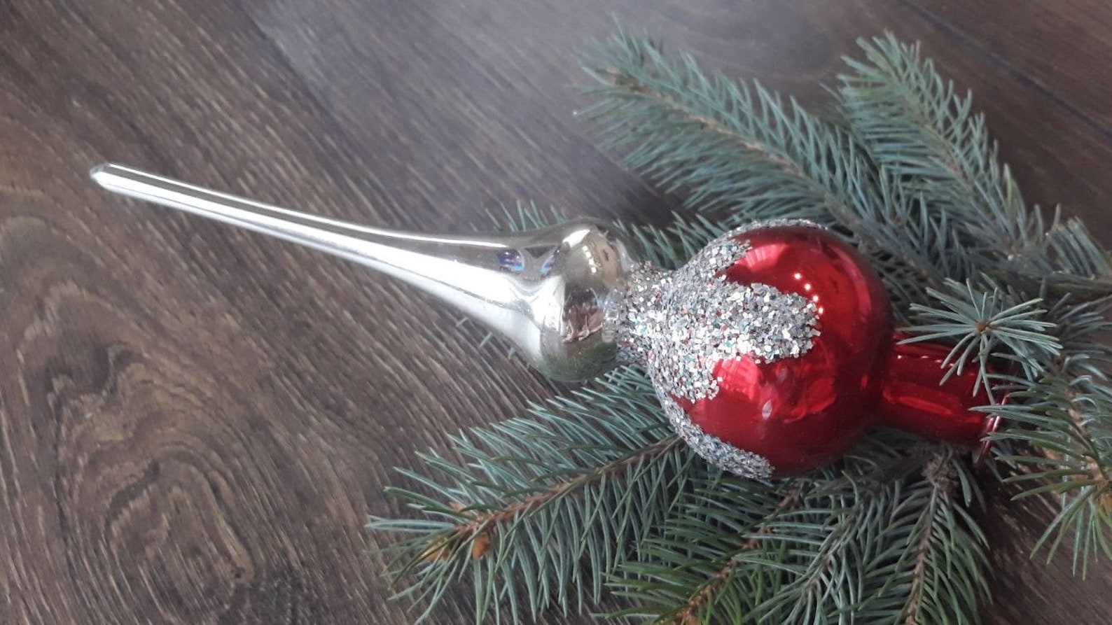 Christmas glass tree topper 22cm 8.8 inchvintage tree | Etsy