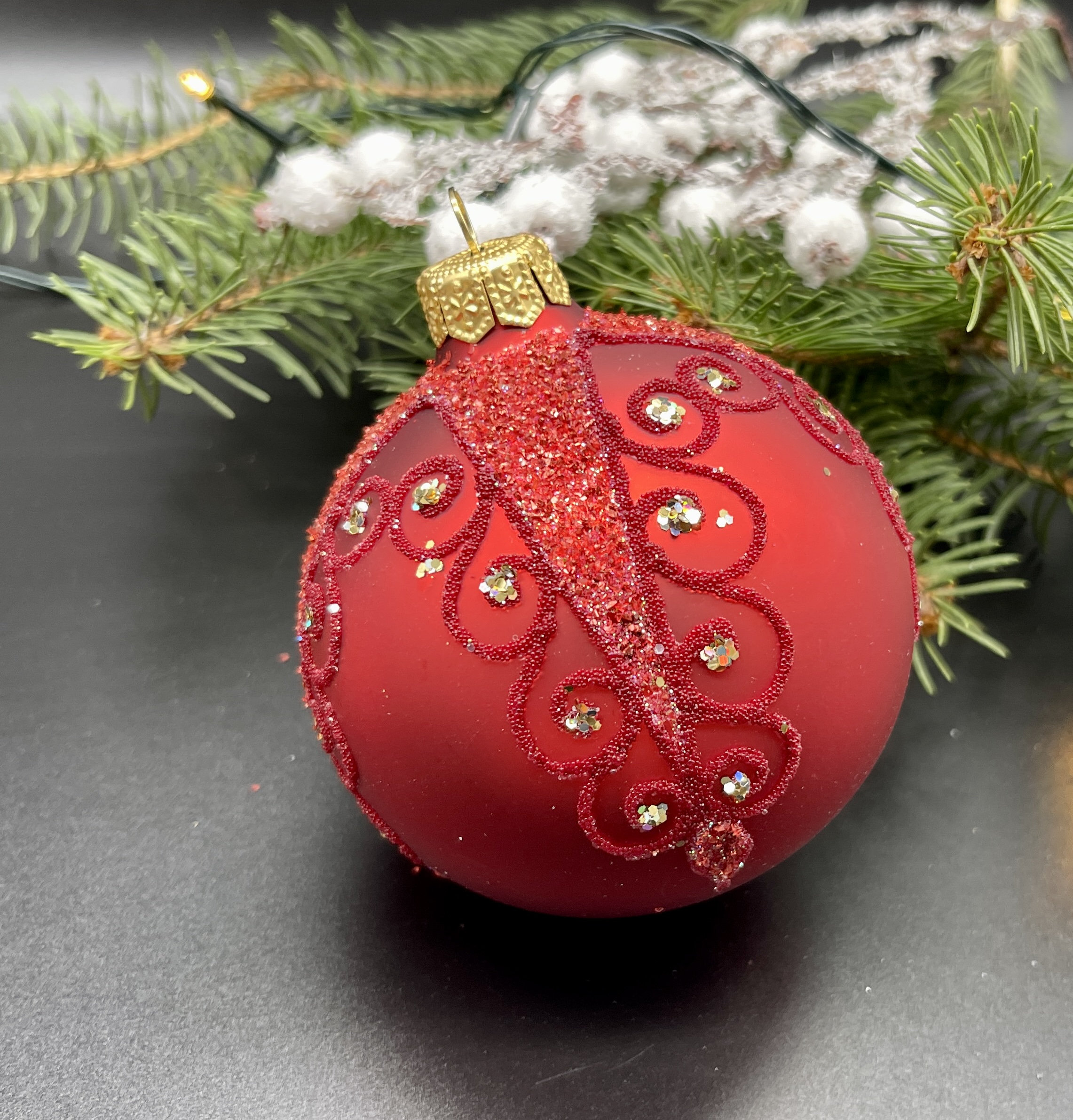 Red Hand painted Christmas Glass Ornaments custom Ornaments hand Painted Christmas Tree Glass Ornament christmas Decoration Etsy