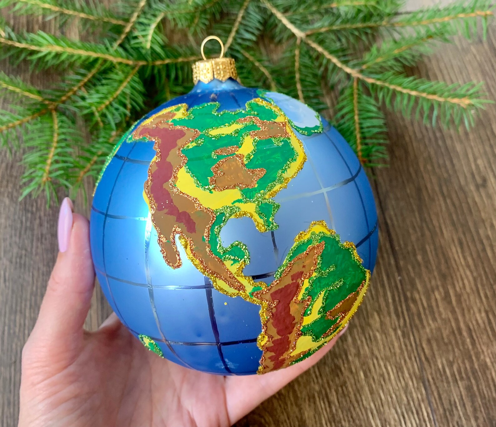 Earth Hand-painted Christmas Glass Ornamentscustom Ornaments - Etsy