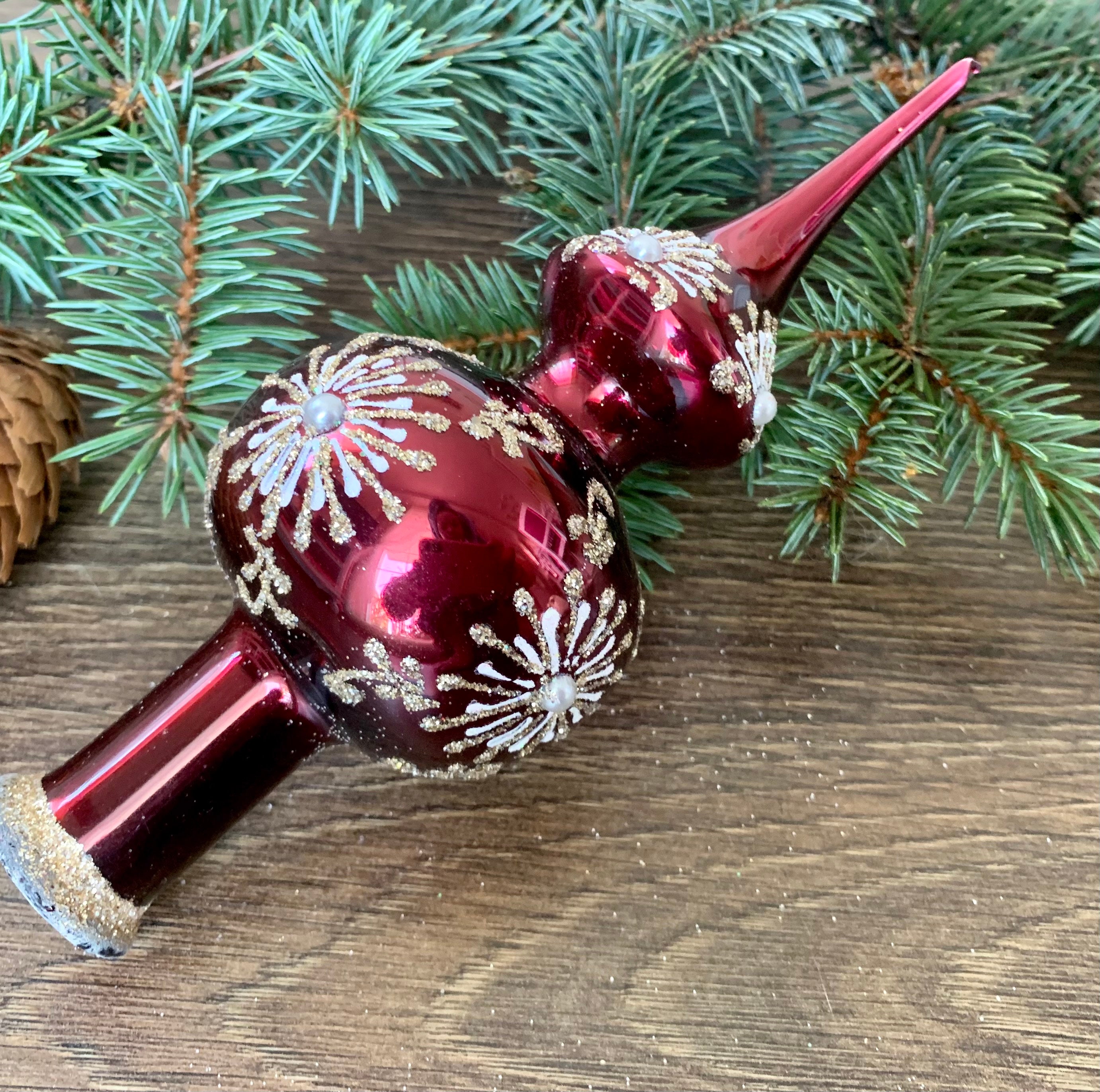 Christmas Glass Tree Topper 18 Cm ( 7 Inch),vintage Tree Topper ...