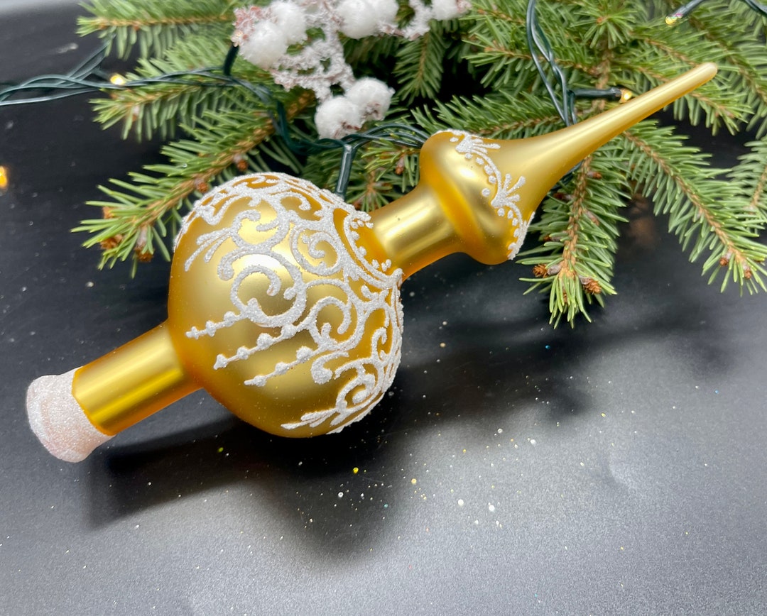 Gold Christmas Glass Tree Topper 18 Cm 7 Inchvintage Tree - Etsy