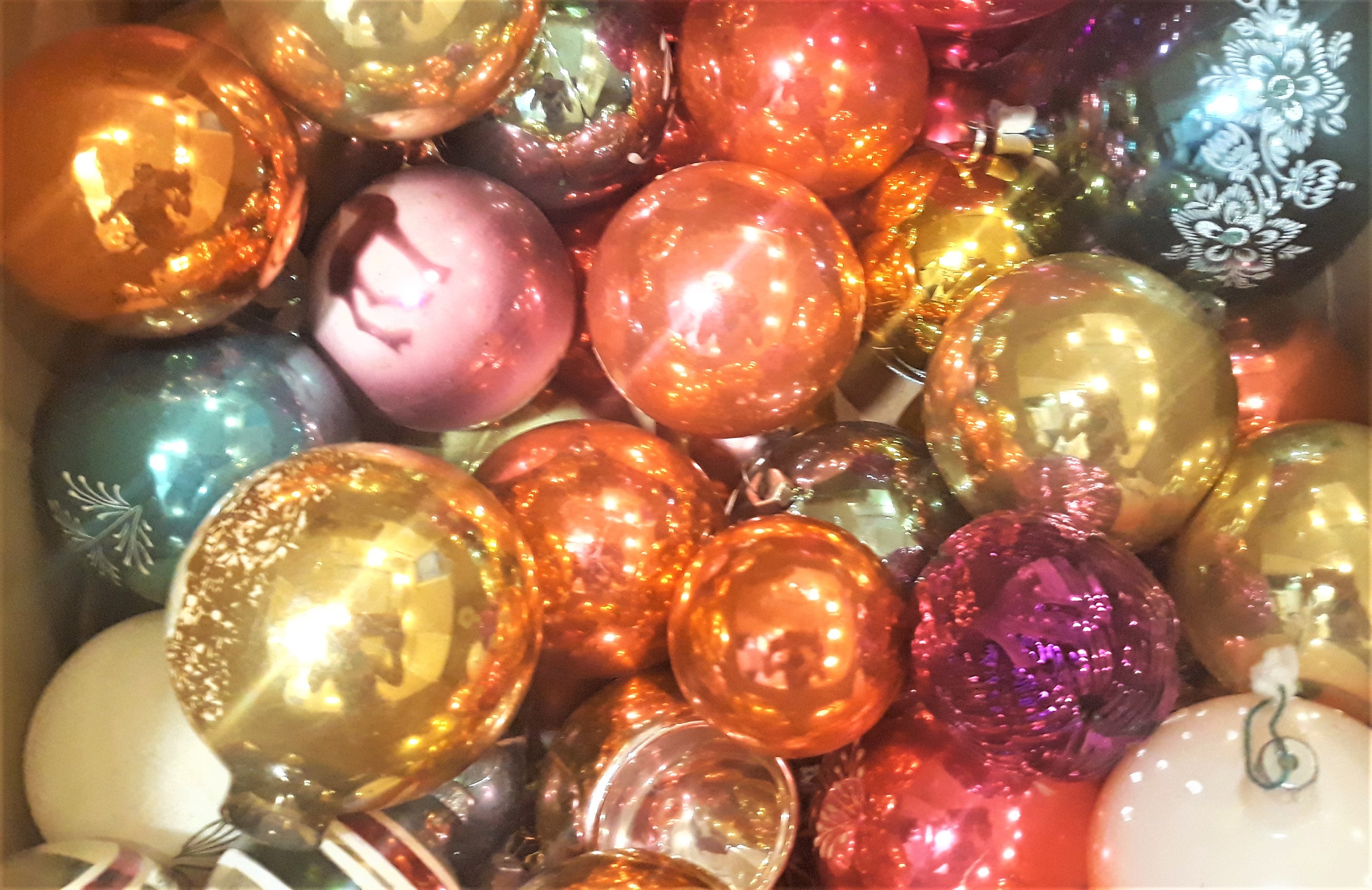 20 Assorted Glass Christmas Tree Ball Ornamentsassortment - Etsy