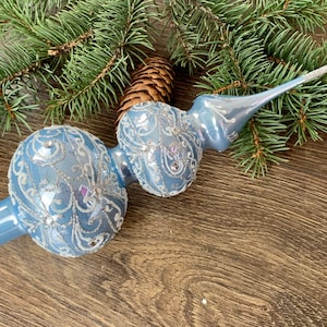 Big Blue Christmas Glass Tree Topper 37 Cm( 14.5 Inch),vintage Tree ...