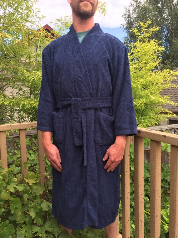 Vintage Stan Herman Cotton Terry Cloth ROBE - Vintage… - Gem