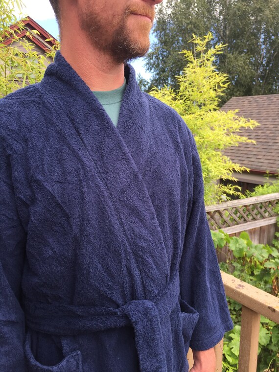 Vintage Stan Herman Cotton Terry Cloth ROBE - Vintage… - Gem