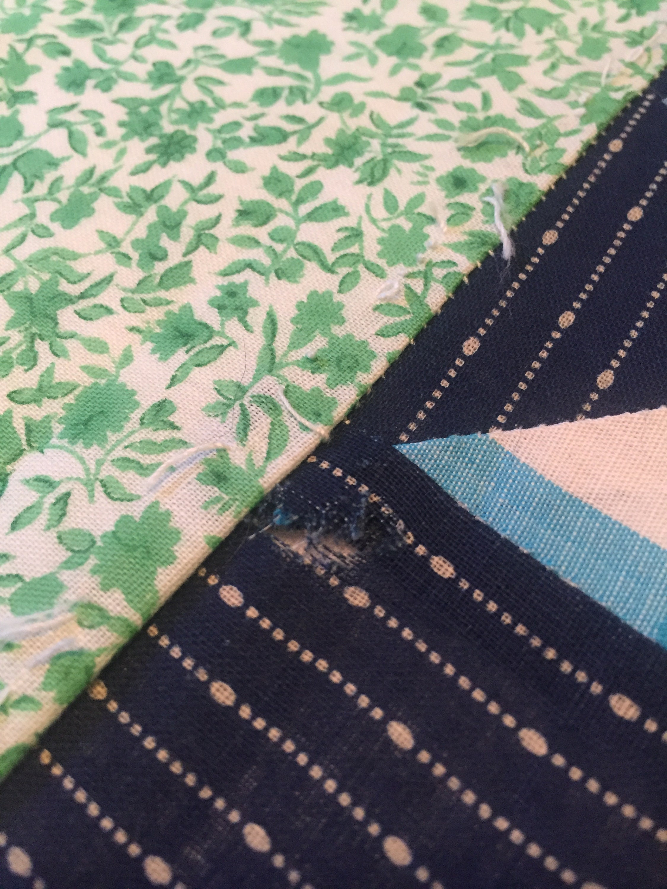 Green and Blue DOUBLE X Vintage Quilt Top Double X Pattern - Etsy