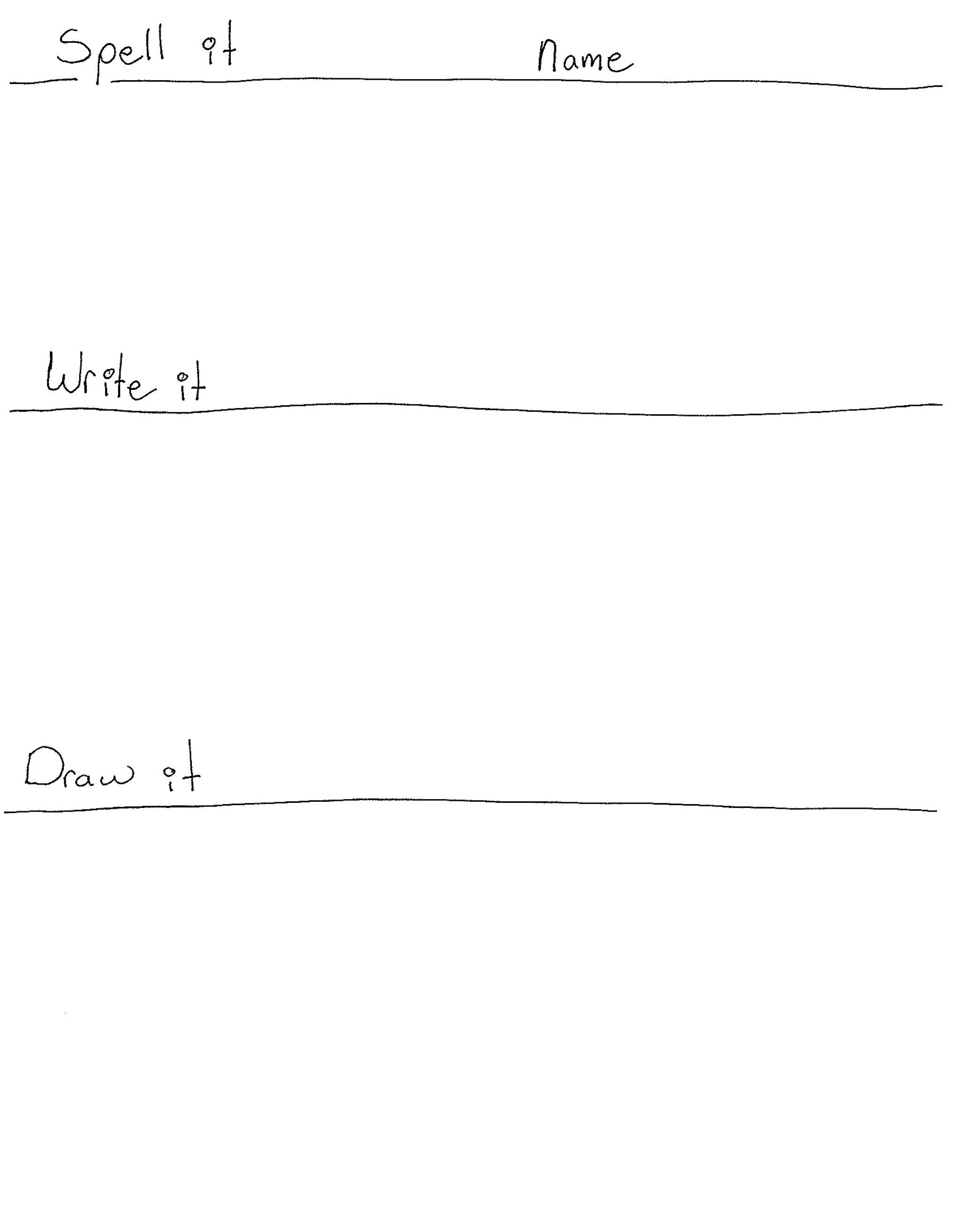 SPELL It, WRITE It, DRAW It an Elementary/primary Printable Worksheet ...