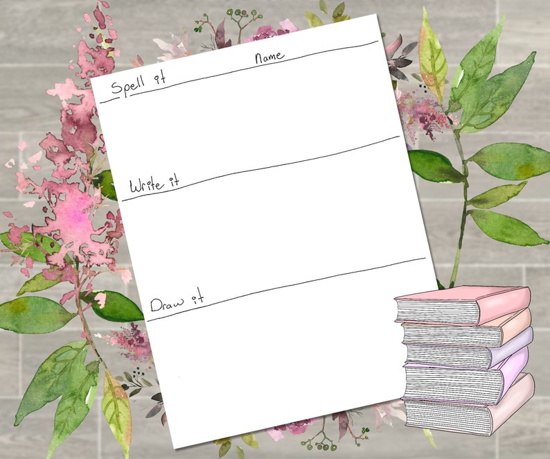 SPELL It WRITE It DRAW It an Elementary/primary Printable - Etsy
