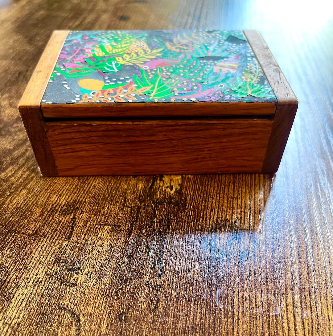 Hand-painted Wooden Jewelry Box With Tropical Theme Made in Costa Rica ...