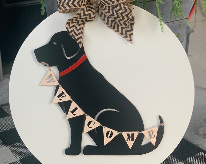 Welcome Dog - Labrador Retriever - Dog Door Hanger - Dog Sign - Etsy