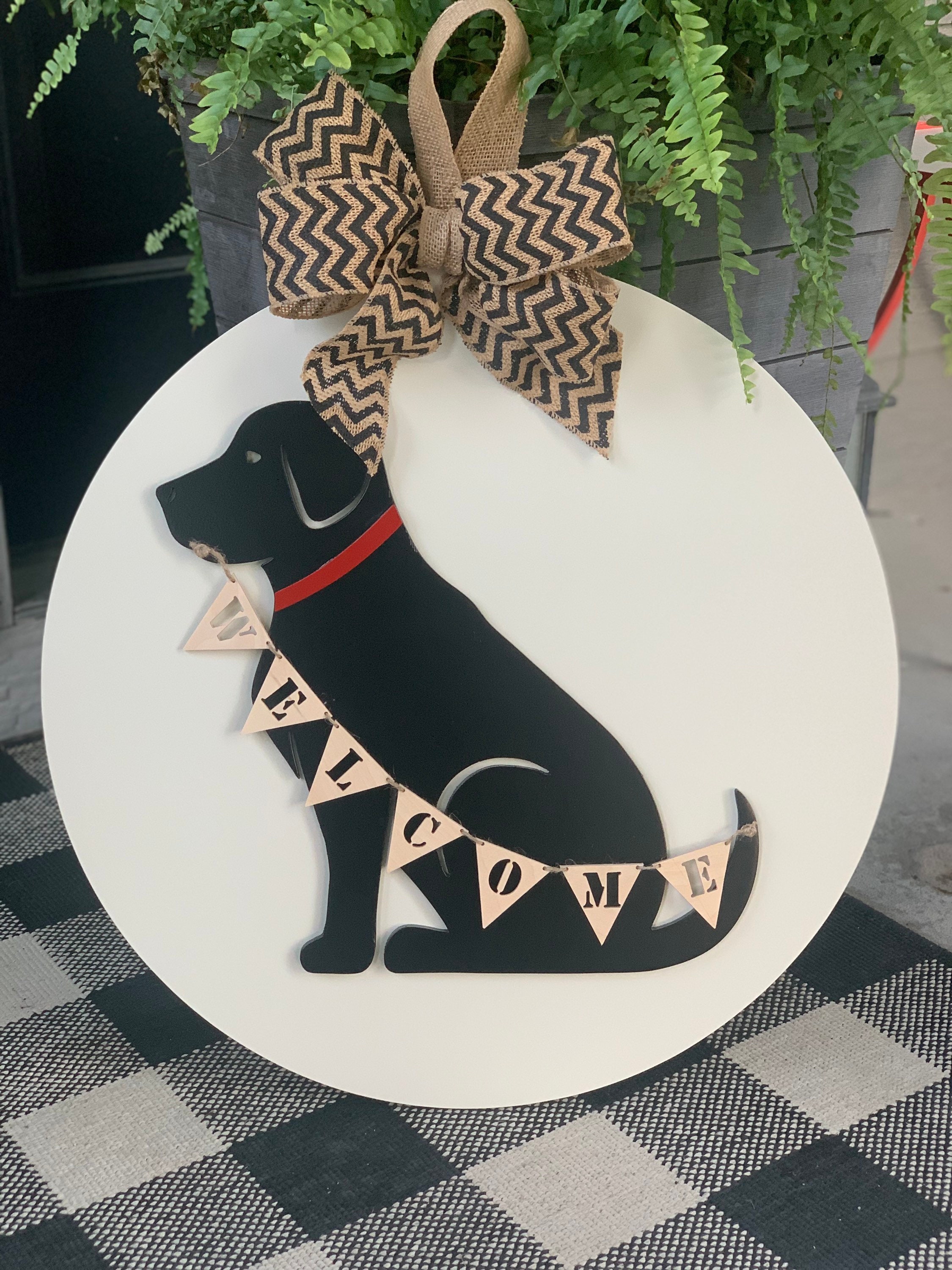 Welcome Dog Labrador Retriever Dog door hanger Dog sign | Etsy