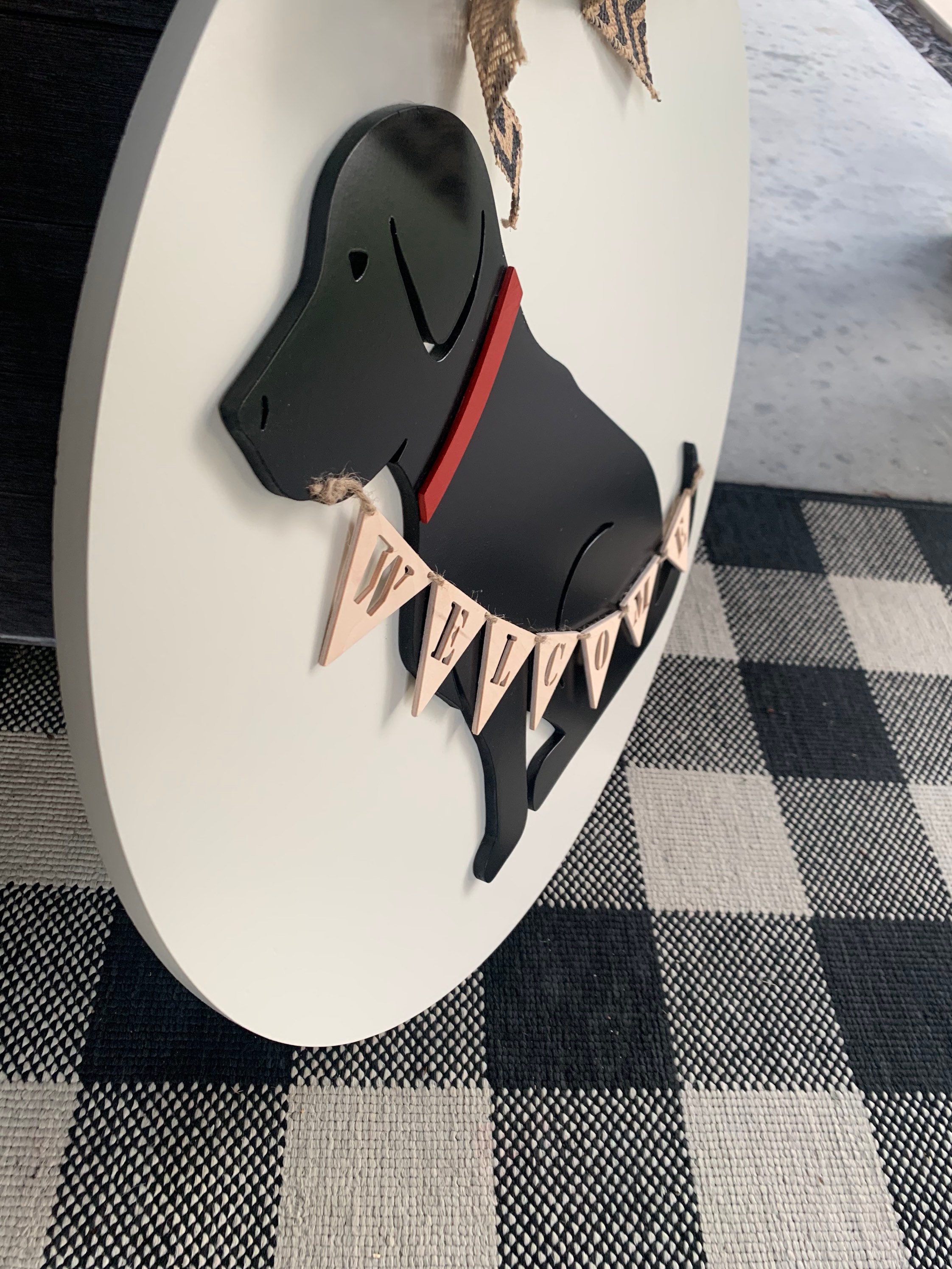 Welcome Dog Labrador Retriever Dog door hanger Dog sign | Etsy