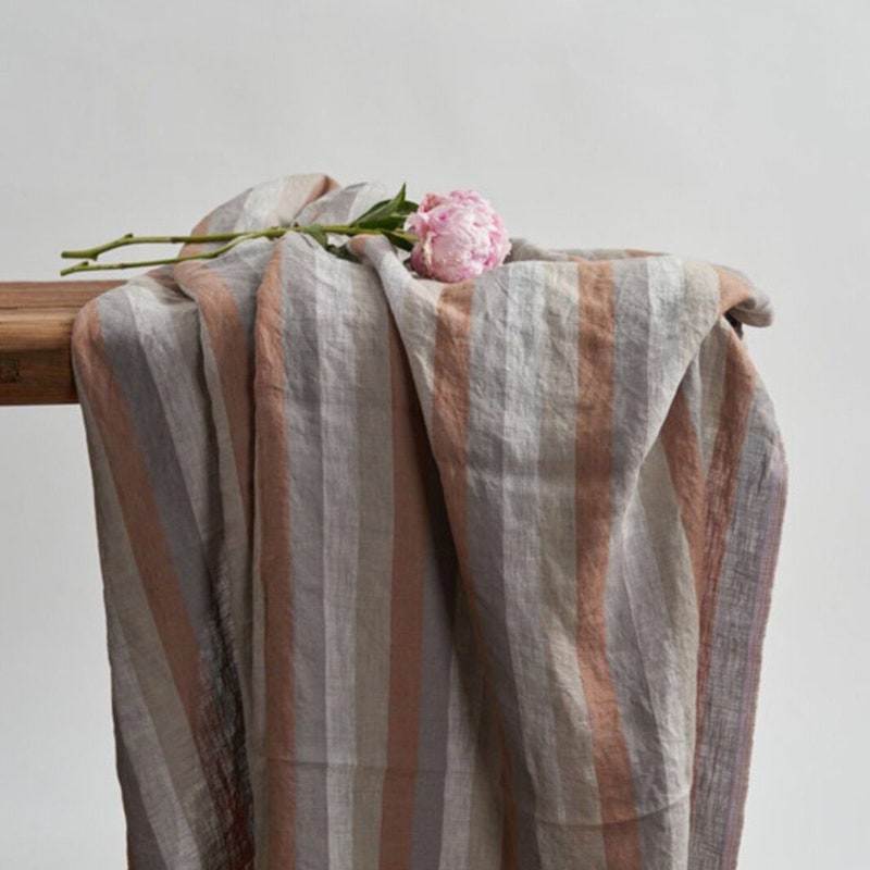 Striped Linen Fabric - Etsy