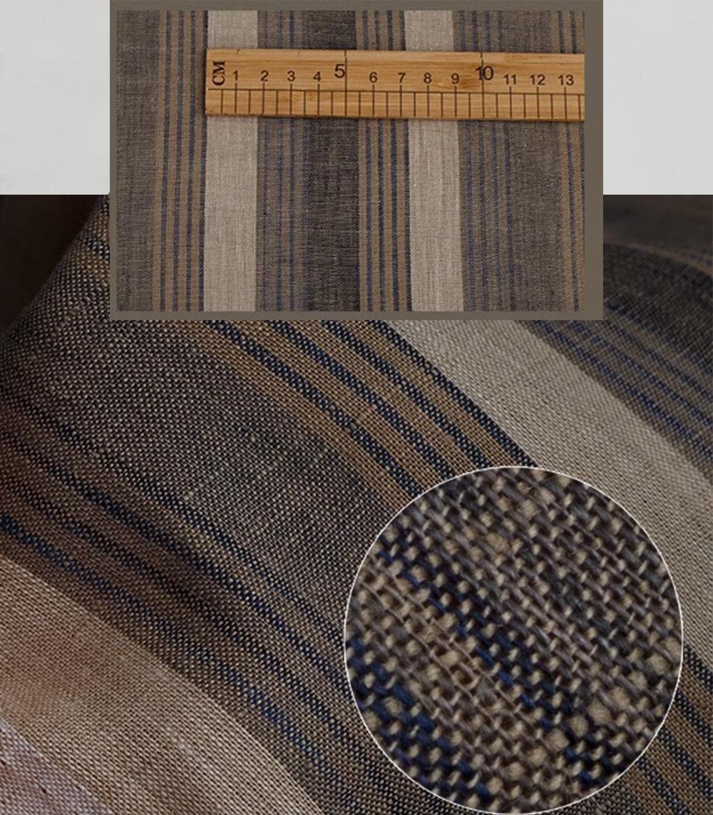 Striped Linen Fabric, Pure Linen Fabric, Striped Linen for Pants, Suits ...