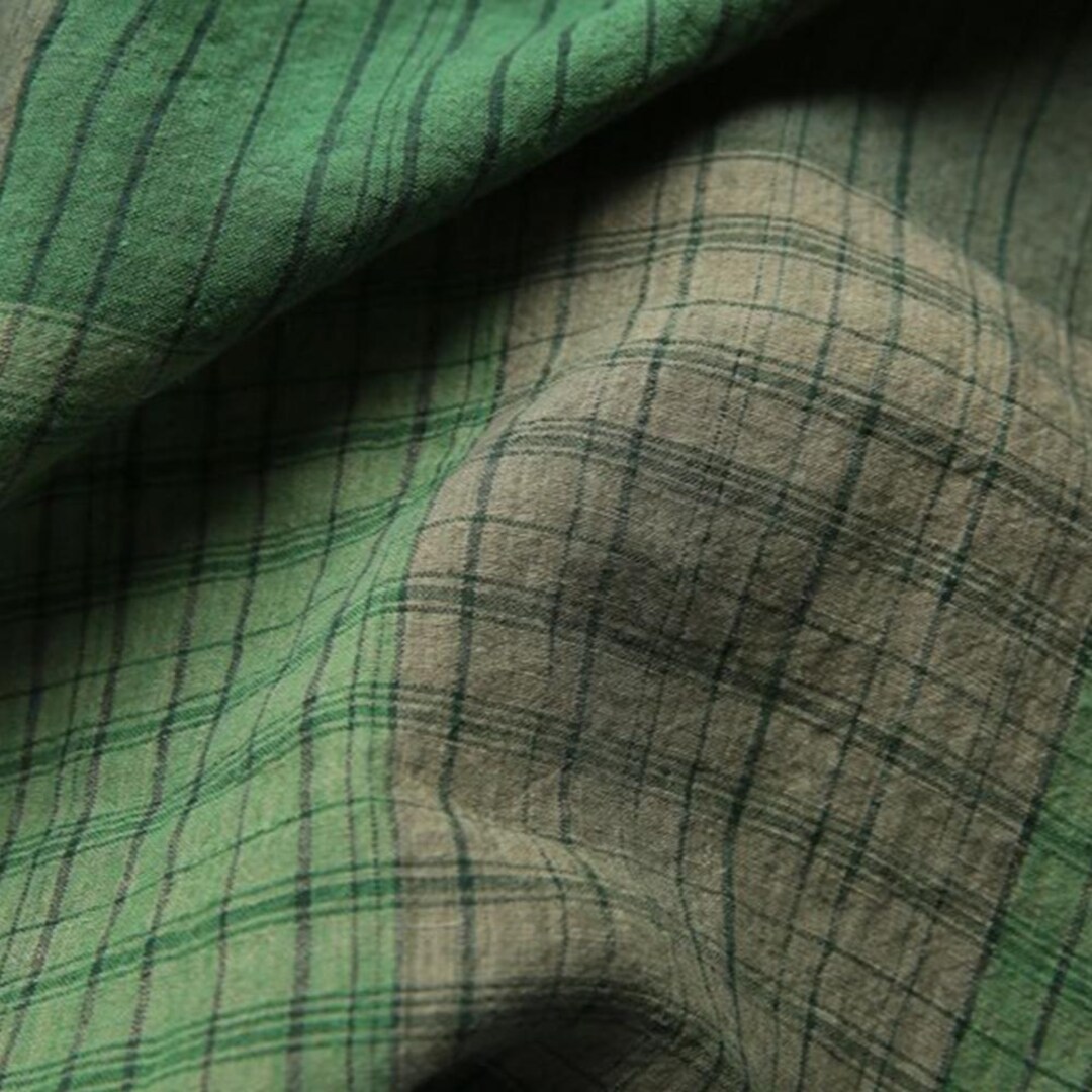 Plaid Linen Fabric, Yarn-dyed Green Plaid Linen Cloth, 100% Pure Linen ...