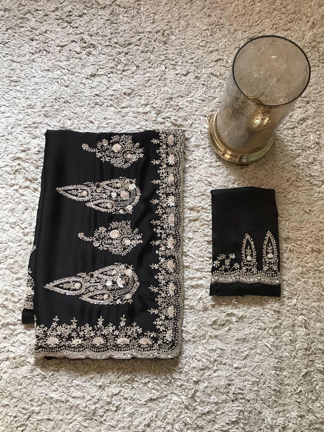 Black Beauty Saree Sarin Creme Saree Organza Silk Saree Indian Sari ...
