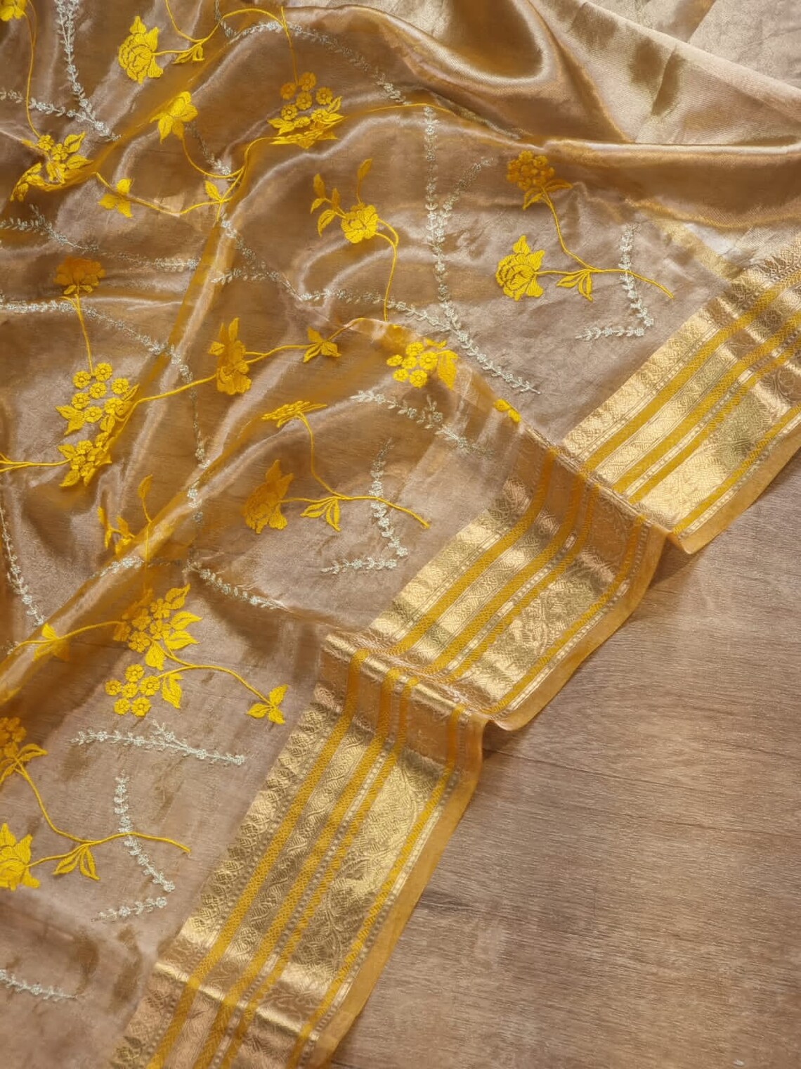 Ranish Metallic Tissue Saree Indian Saree - Etsy