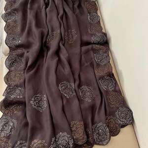 Ramisha Satin Swarosvki Beautiful Saree - Etsy